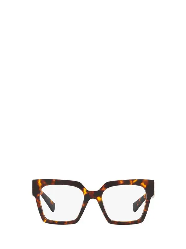 Miu Miu Eyeglasses Full Rim Square Frame - Honey Havana