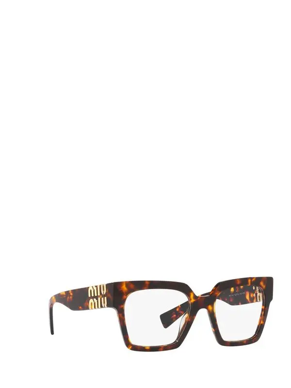 Miu Miu Eyeglasses Full Rim Square Frame - Honey Havana