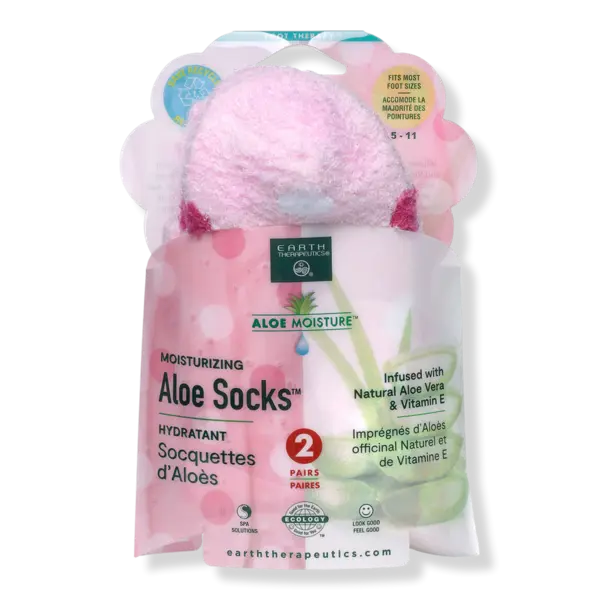 EARTH THERAPEUTICS Aloe Moisture Socks 2-pack - One-color