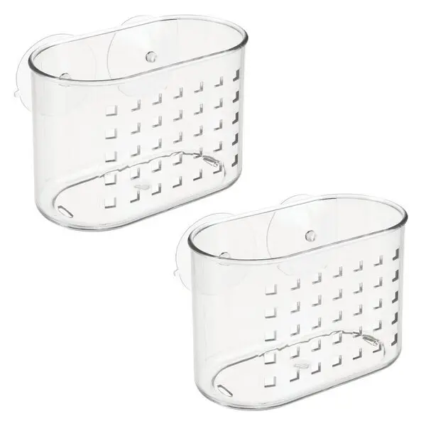 IDESIGN Small Suction Shower Basket For Bathroom - One-color