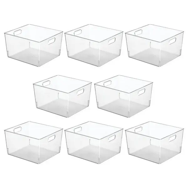 IDESIGN Large Plastic Bathroom Storage Organizer Bin With Handles - One-color