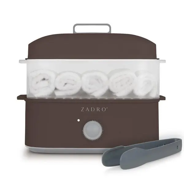 ZADRO Facial Towel Steamer With Tongs - Chocolate