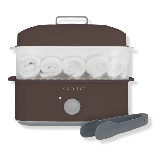 ZADRO Facial Towel Steamer With Tongs - Chocolate