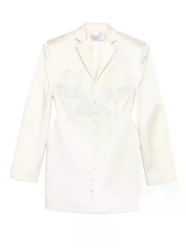 Giuseppe Di Morabito Lace Overlay Tailored Jacket - White