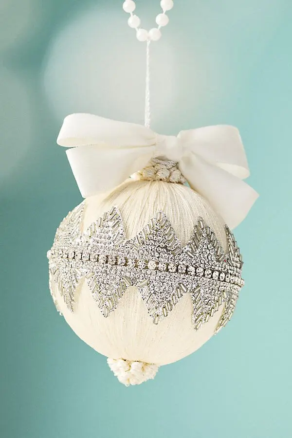 Anthropologie Jeweled Ornament - Ivory