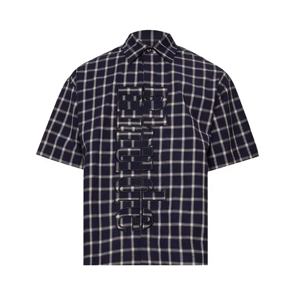 Rhude Center Logo Button-up Shirt - Blue