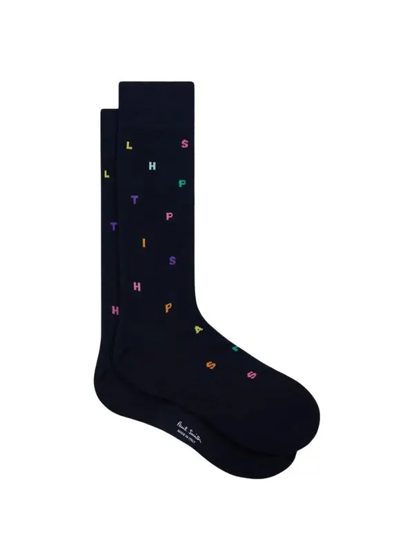 Paul Smith Keanu Stamp Crew Socks - Blue