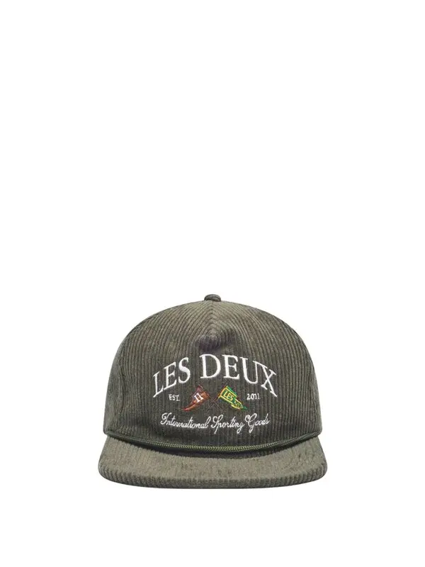 LES DEUX Velvet Ivy League Cap - Green