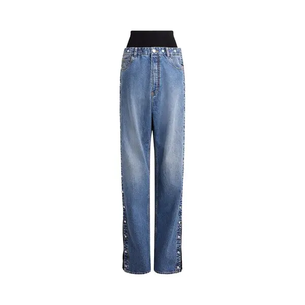 Alaïa Snap Straight Leg Jeans