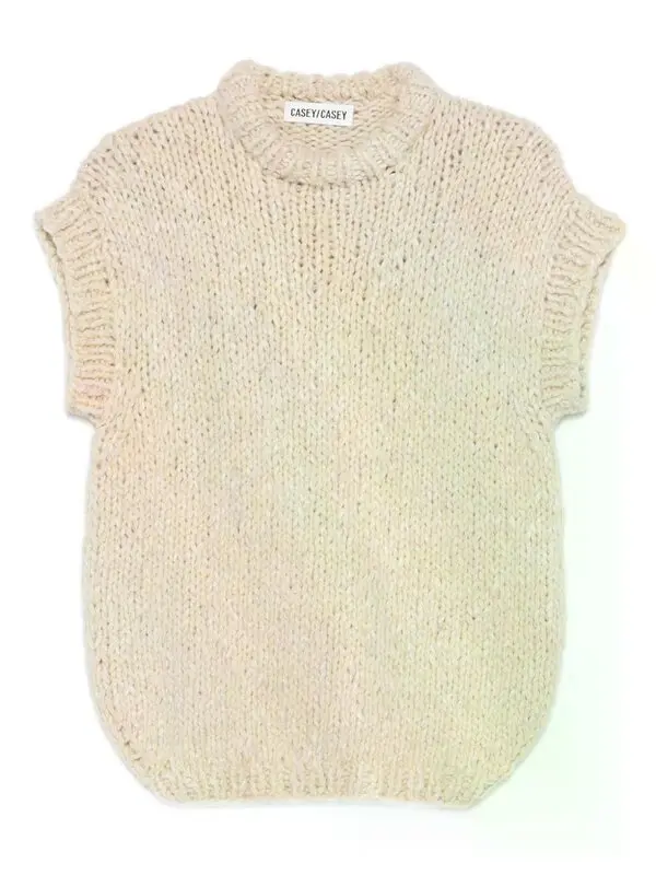 CASEY CASEY Round-neck Knitted Top - Neutrals