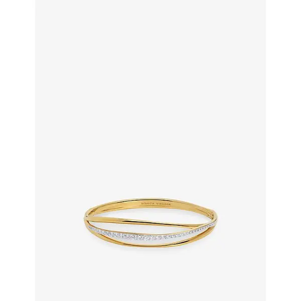 Monica Vinader Nura Pavé Lab-grown Diamond Bangle - Gold