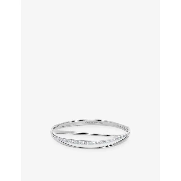 Monica Vinader Nura Pavé Lab-grown Diamond Bangle - Silver