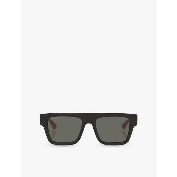 Gucci Rectangle-frame Acetate Sunglasses - Black