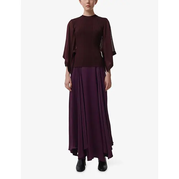 LEEM Panelled Woven Maxi Skirt