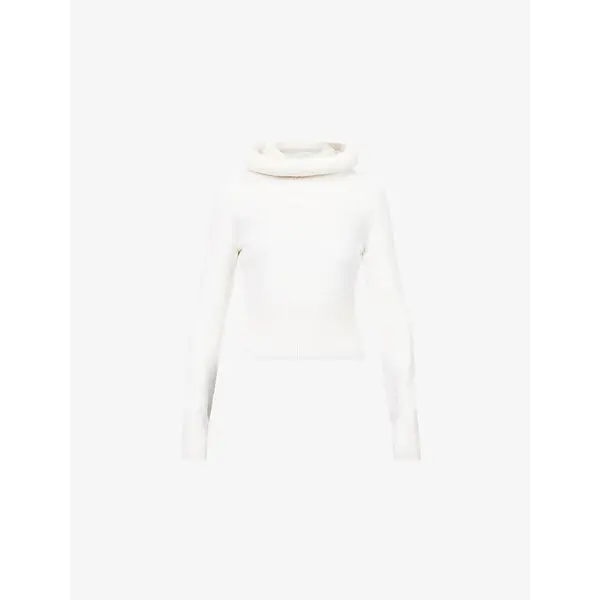Alaïa Hooded Knitted Virgin Wool Jumper - Blanc