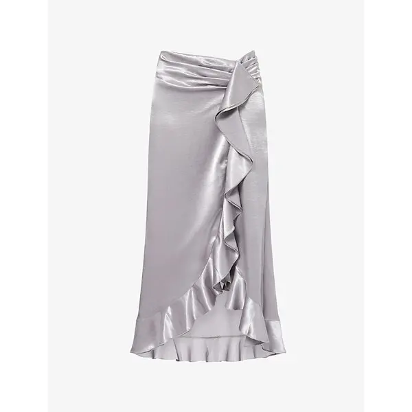 AMY LYNN Ruffled Woven Maxi Skirt