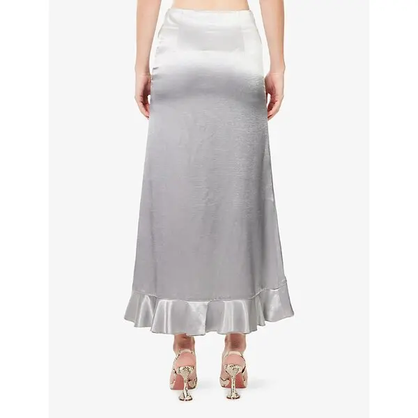 AMY LYNN Ruffled Woven Maxi Skirt