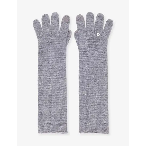 Maje Wool And Cashmere Knitted Gloves - Grey