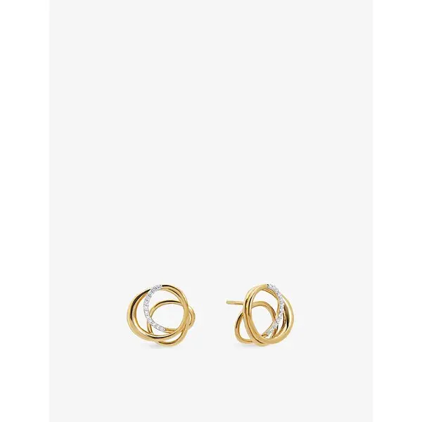 Monica Vinader Nura Pavé Wrap Stud Earrings - Gold