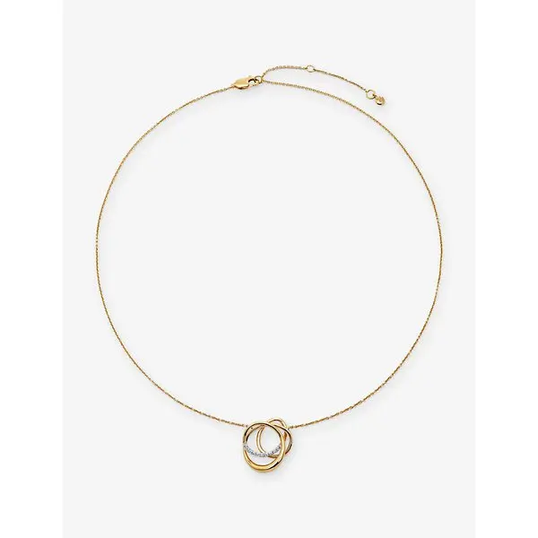 Monica Vinader Nura Pavé Wrap Necklace - Gold