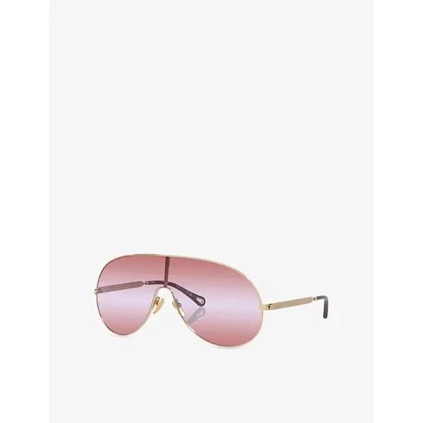 Chloé Pilot-frame Metal Sunglasses