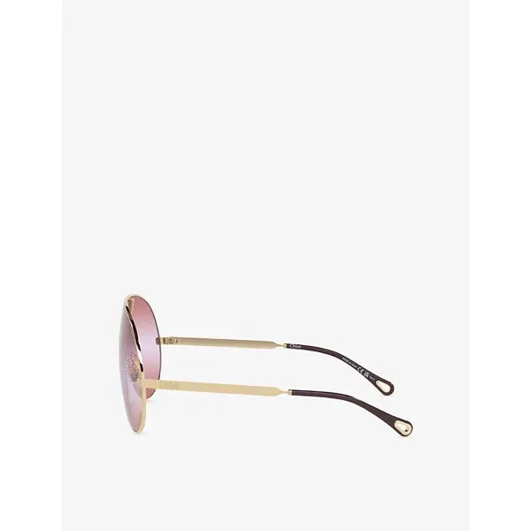 Chloé Pilot-frame Metal Sunglasses