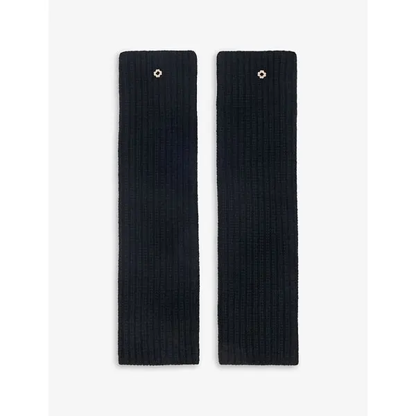 Maje Wool And Cashmere Fingerless Mittens - Black