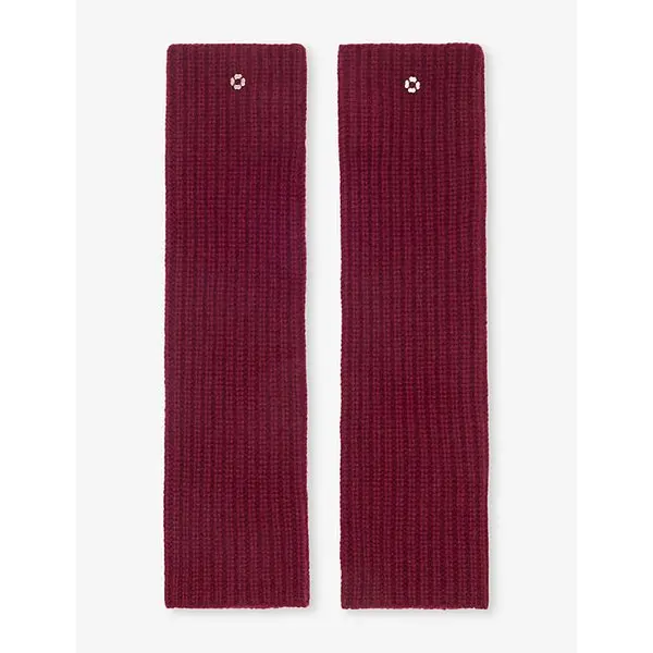 Maje Fingerless Wool And Cashmere Mittens - Burgundy