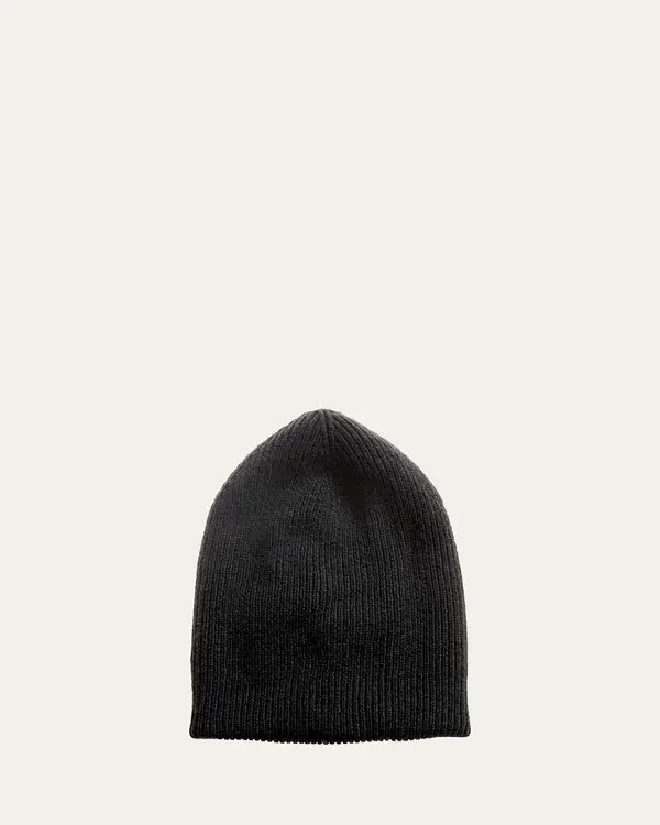 Inverni Cashmere Rib Beanie - Black 9000