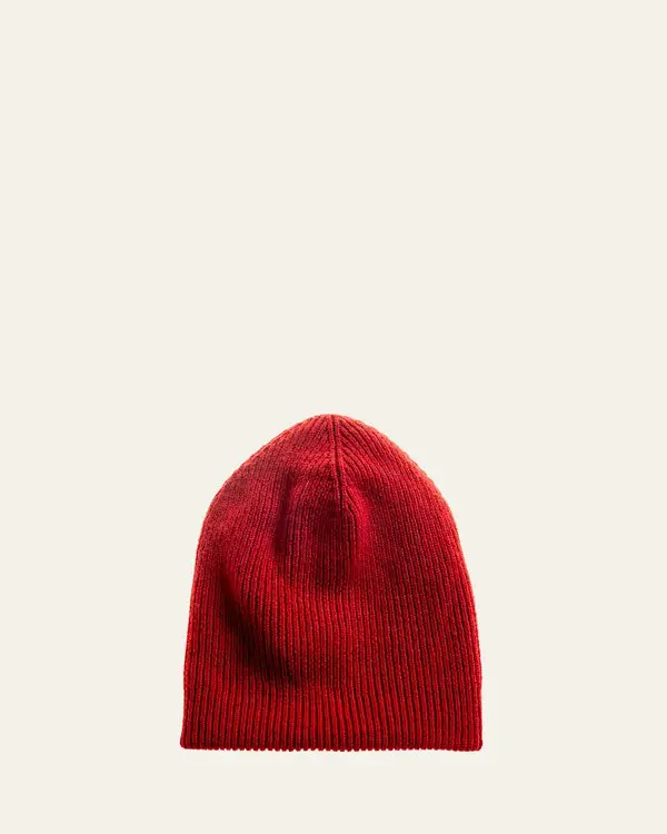 Inverni Cashmere Rib Beanie - Red 4006