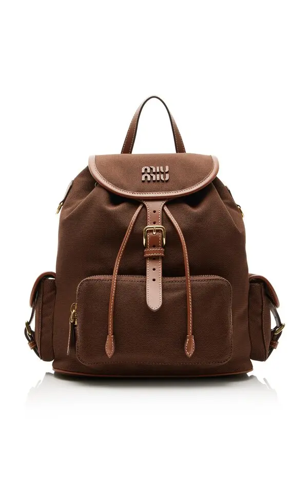 Miu Miu Canvas Backpack - Brown