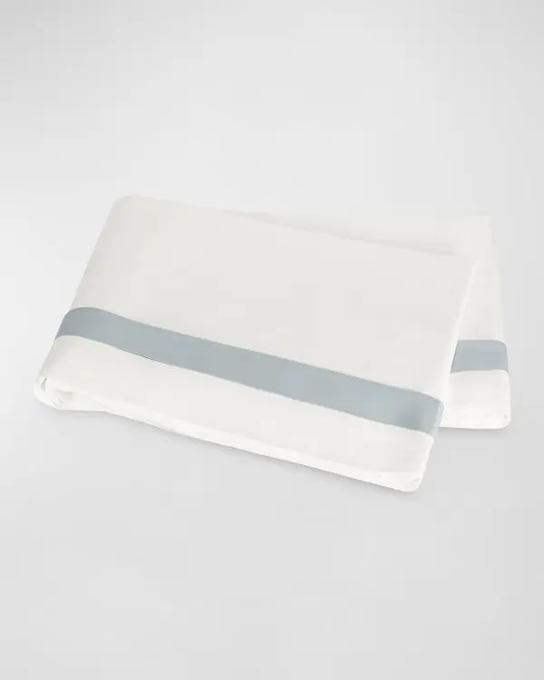 MATOUK Ambrose Full/queen Flat Sheet - Bluwht