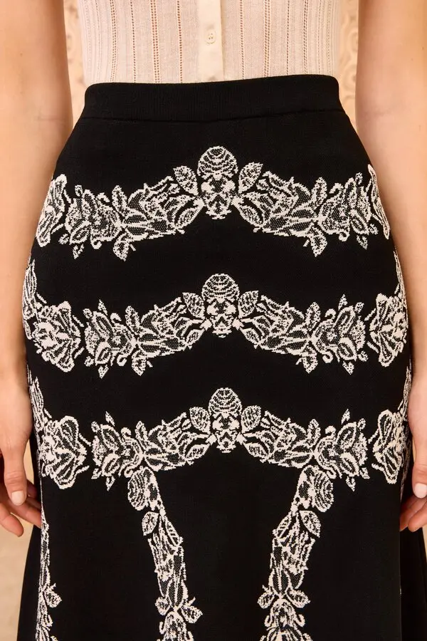 Ulla Johnson Valencia Jacquard Midi Skirt - Noir