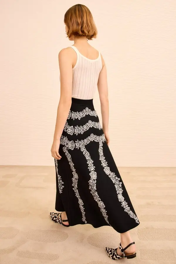 Ulla Johnson Valencia Jacquard Midi Skirt - Noir
