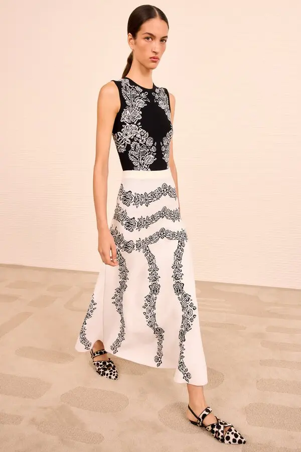 Ulla Johnson Valencia Jacquard Knit Midi Skirt - Ivory