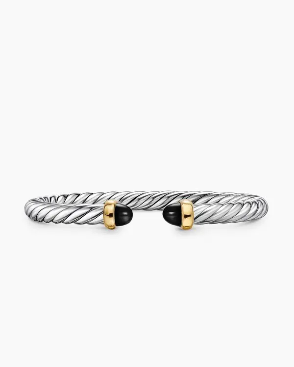 David Yurman Cable Flex Bracelet With Pearls - Black Onyx