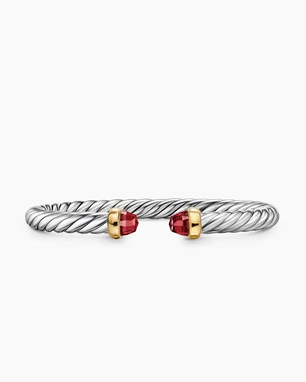 David Yurman Cable Flex Bracelet With Gemstone - Rhodolite Garnet