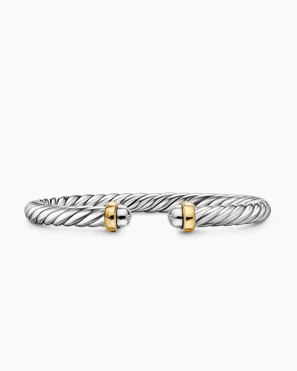 David Yurman Cable Flex Bracelet With Pearls - Sterling Silver/14k Yellow Gold