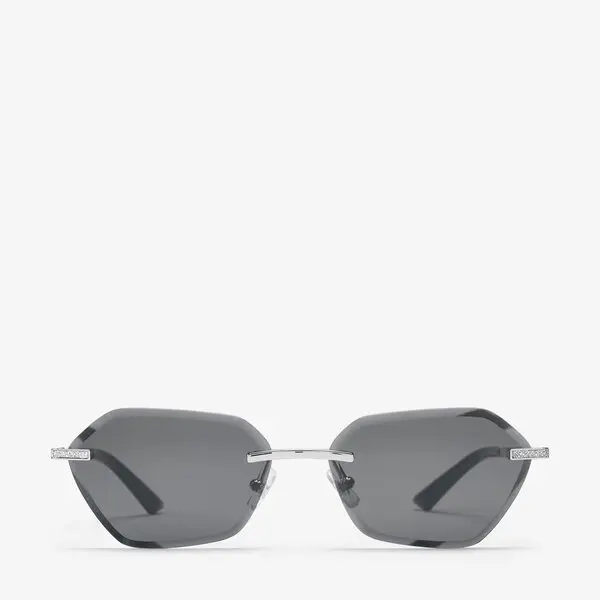 JIMMY CHOO Abby Geometric Sunglasses - Silver