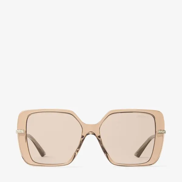 JIMMY CHOO Pati Square Sunglasses - Transparent Tan