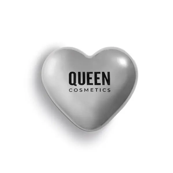 QUEEN COSMETICS Sublime Hearts Refillable Compact - Metallic Silver