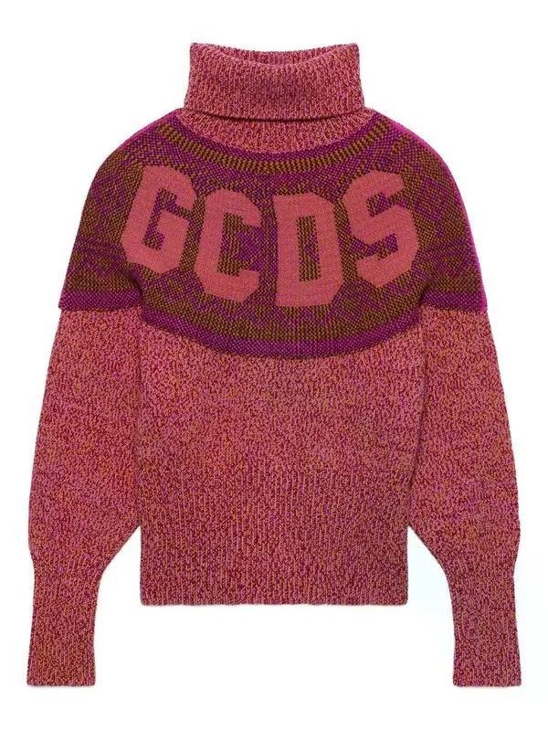 Gcds Turtleneck Knit Jumper - Red