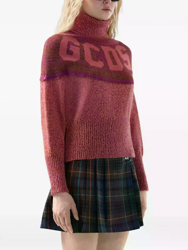 Gcds Turtleneck Knit Jumper - Red