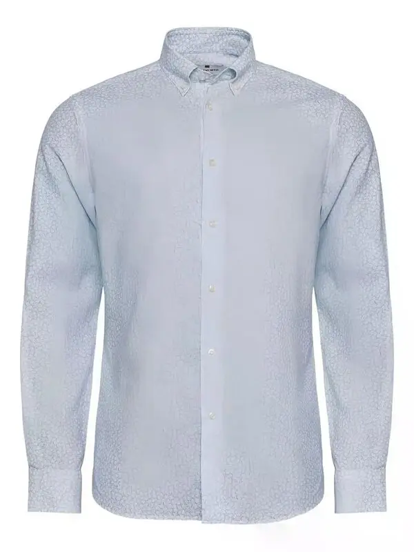 LOJA DAS MEIAS Button-down Print Shirt - Blue