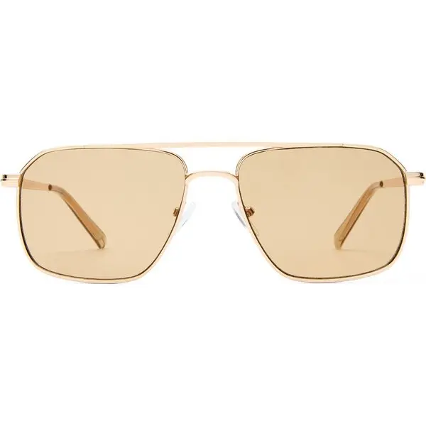 AIRE Equator 55mm Aviator Sunglasses - Gold/tan/hazel Tint