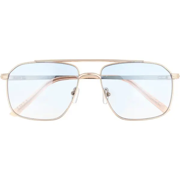 AIRE Equator 55mm Aviator Sunglasses - Gold/tan/sky Blue Grad