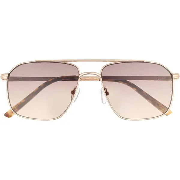 AIRE Equator 55mm Aviator Sunglasses - Gold/tort/brown Grad