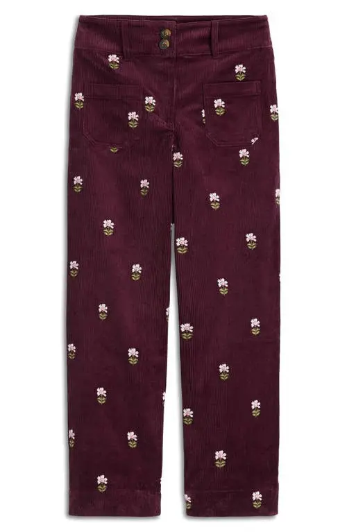 Boden Embroidered Corduroy Ankle Pants