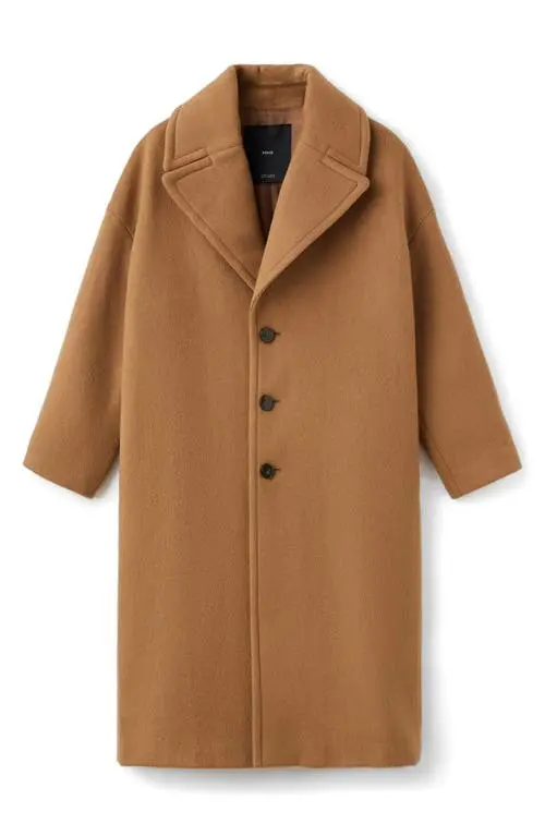 Mango Selection Notched Lapel Virgin Wool Blend Coat