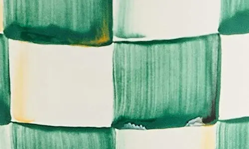 MACKENZIE-CHILDS Check Pedestal Vase - Emerald